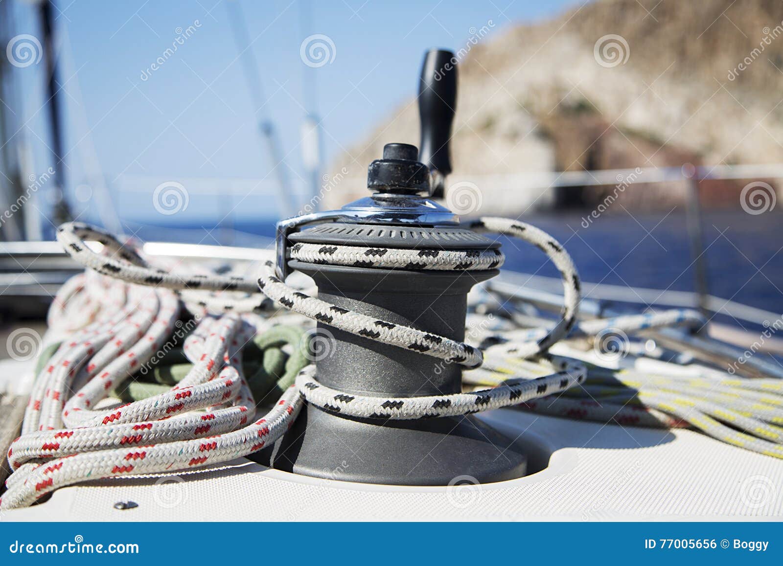 Man in Action of Pulling Rope Stock Photo - Image of ship, pull: 77005656