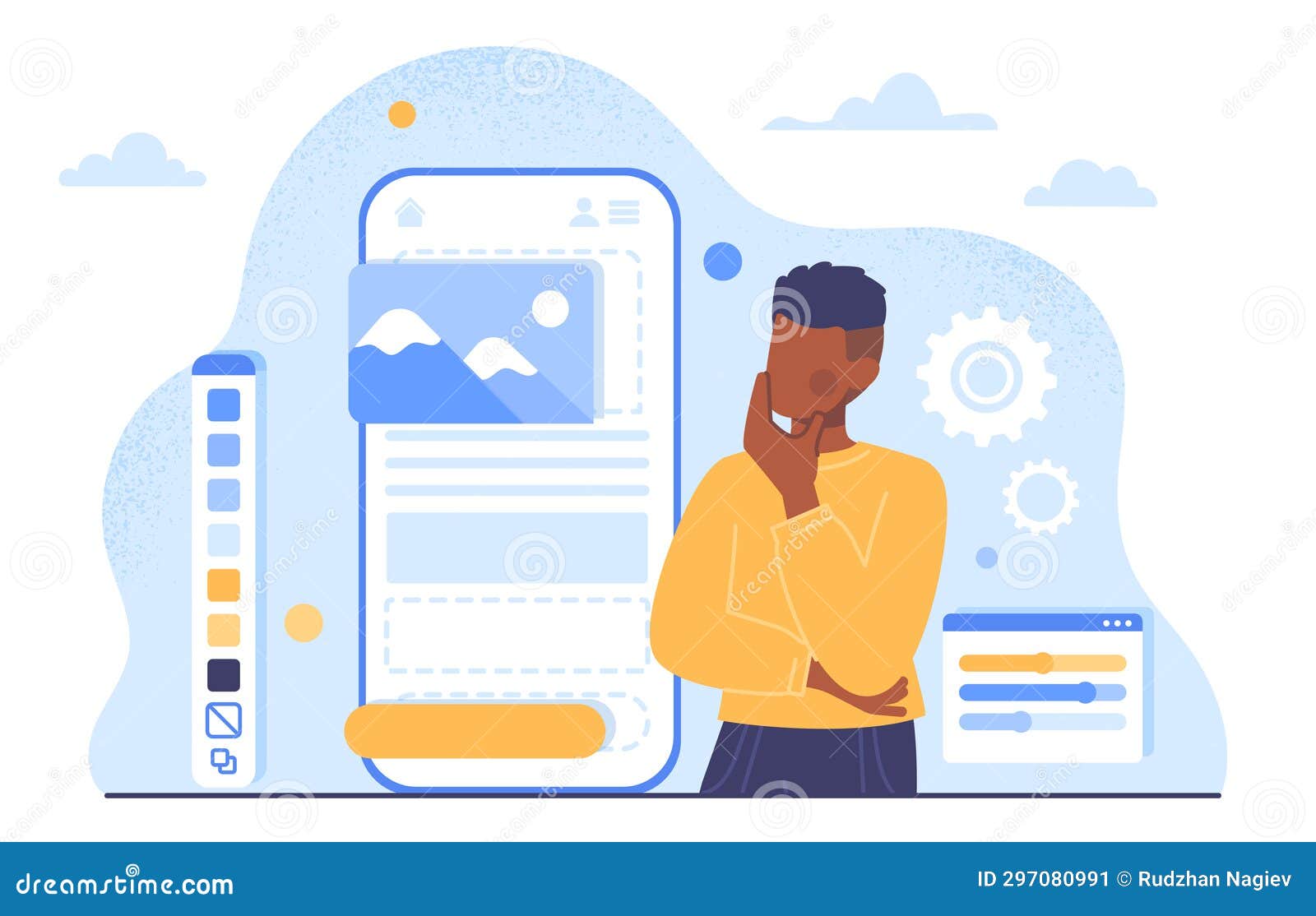 Man with Adaptive Design Vector Concept Stock Illustration ...