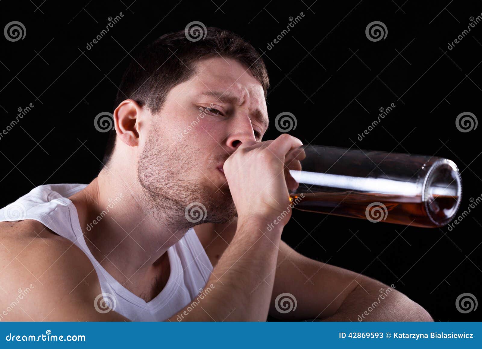 Man addicted to alcohol stock image. Image of caucasian - 42869593