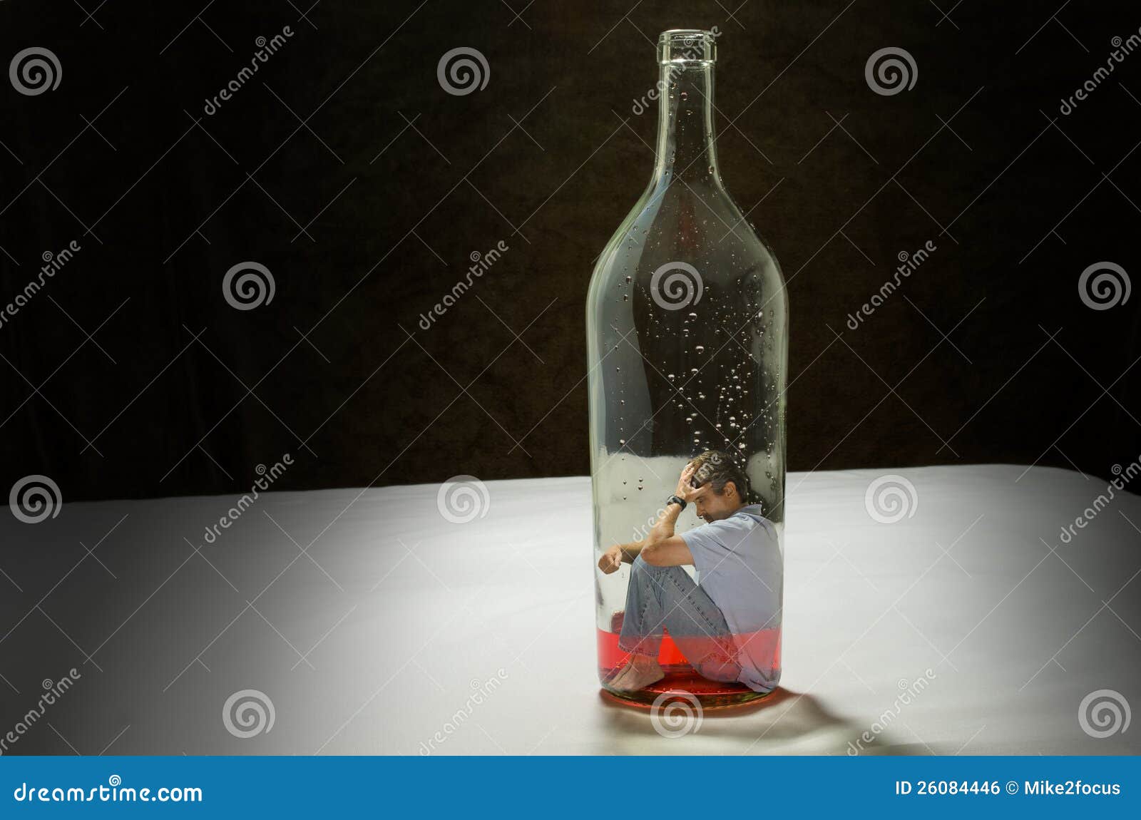 Man Addicted To Alcohol Trapped by Alcoholism Stock Photo - Image of ...