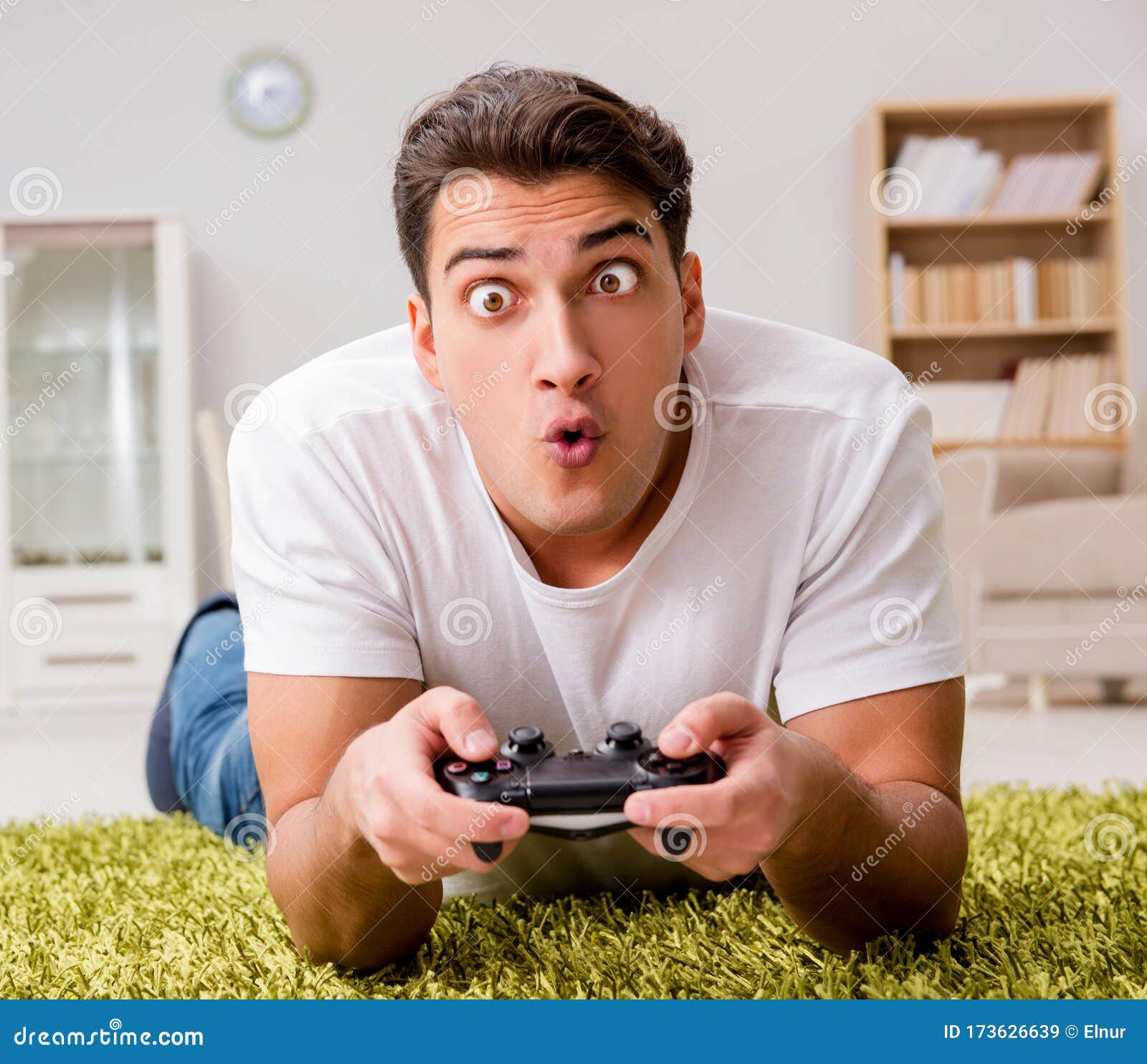 Man Addicted To Computer Games Stock Image - Image of losing ...