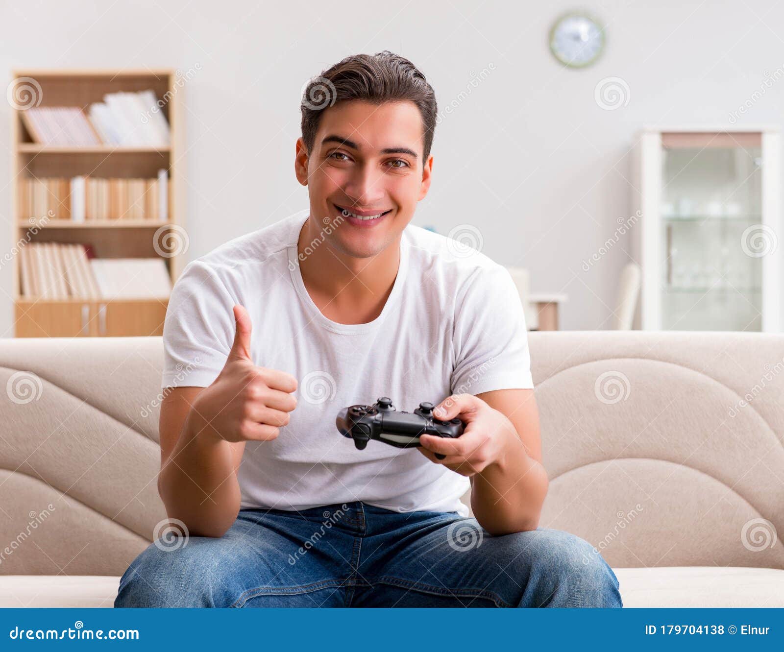 Man Addicted To Computer Games Stock Photo - Image of console, computer ...