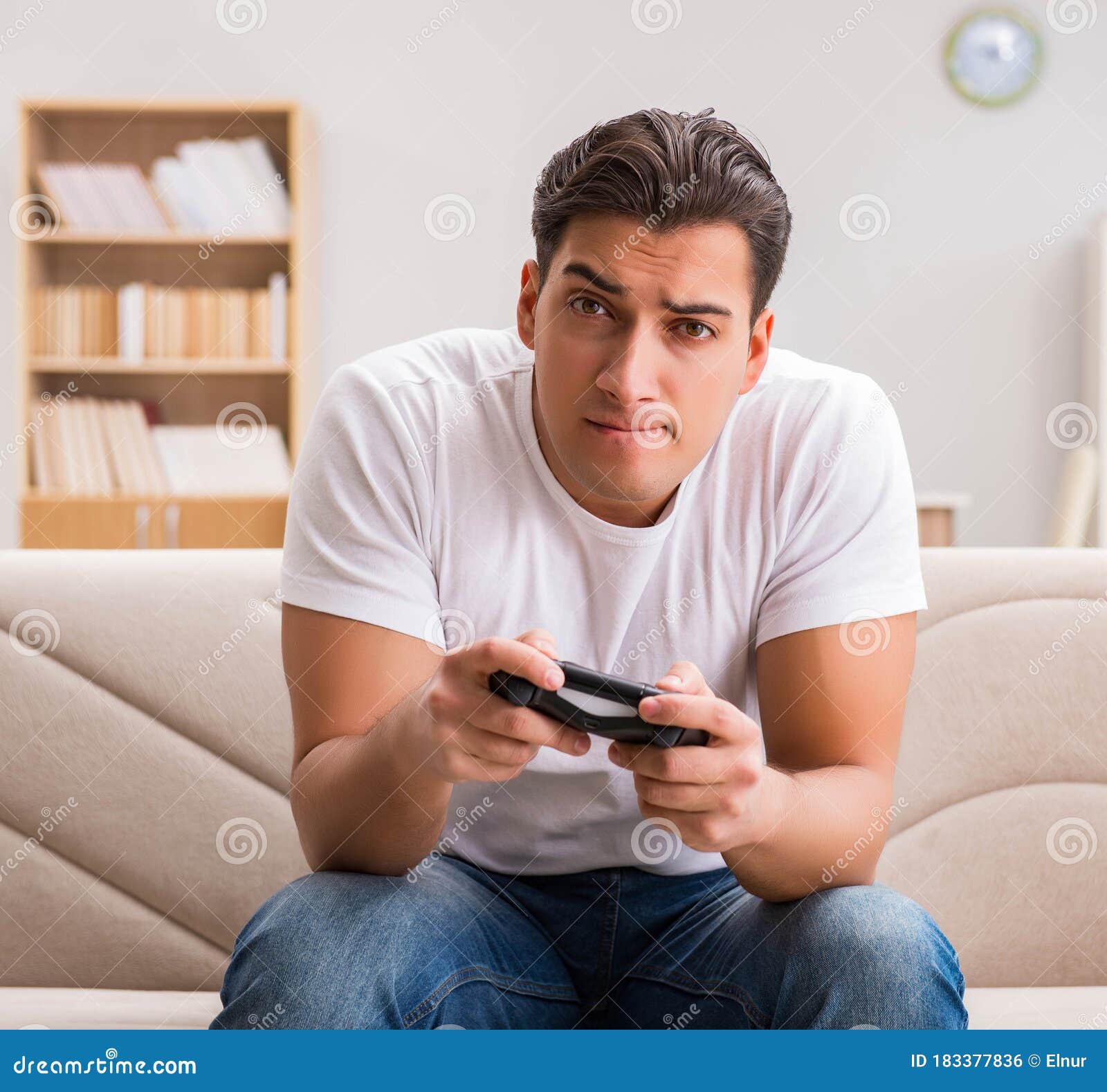 Man Addicted To Computer Games Stock Photo - Image of gaming, losing ...