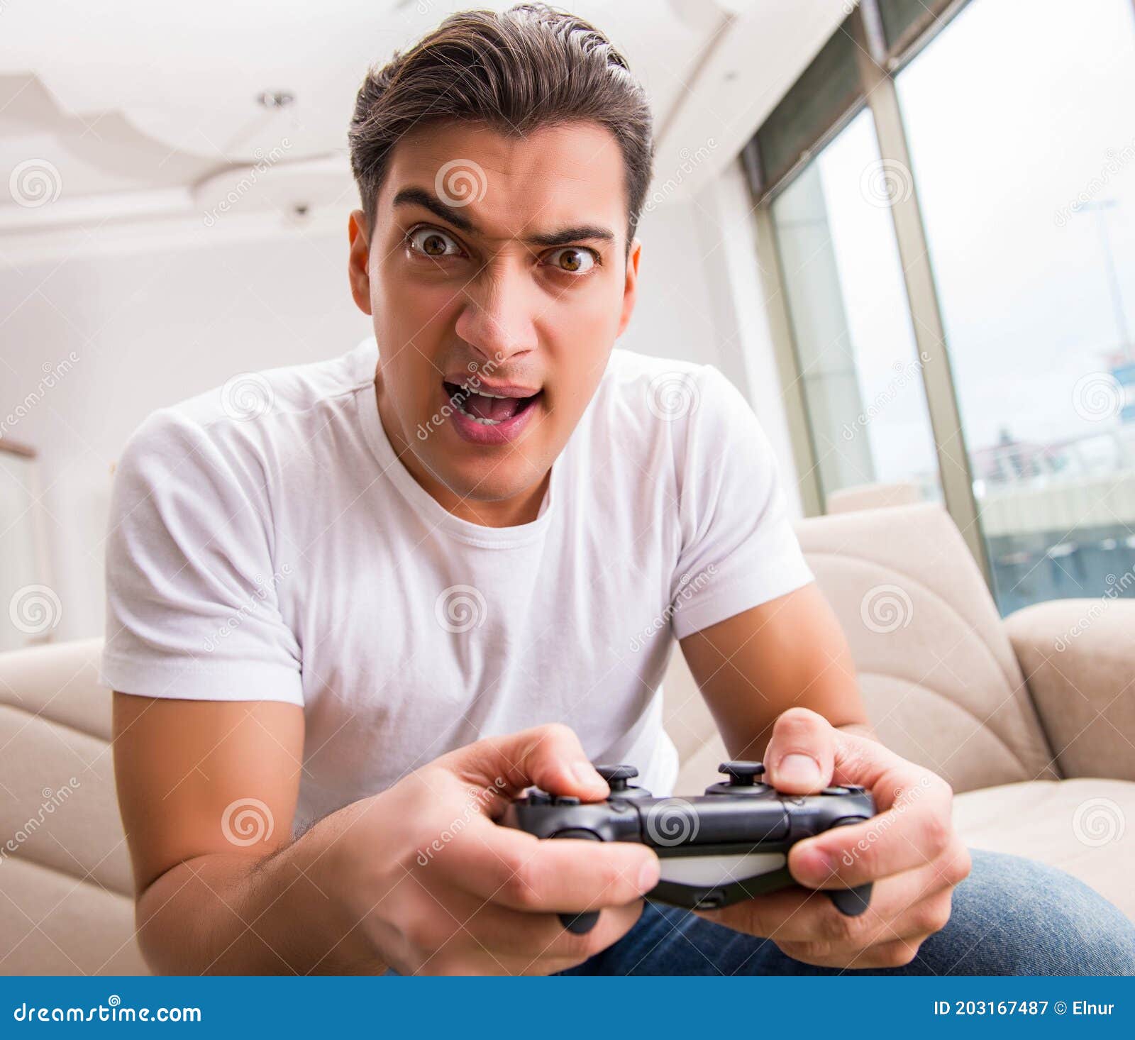 Man Addicted To Computer Games Stock Image - Image of internet, game ...