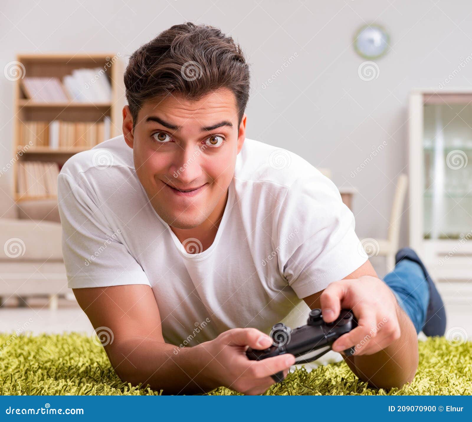 Man Addicted To Computer Games Stock Photo - Image of desktop, leisure ...