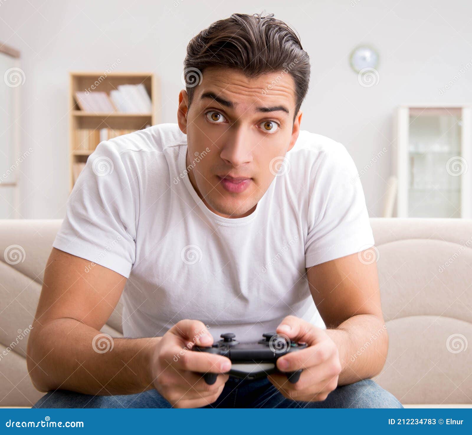 Man Addicted To Computer Games Stock Image - Image of game, controller ...