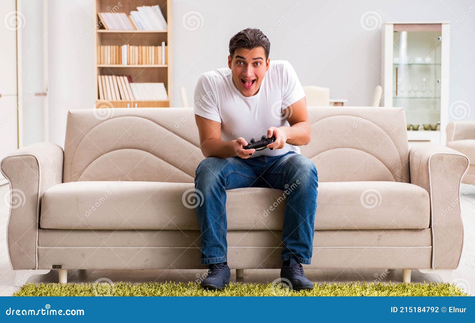 Man Addicted To Computer Games Stock Photo - Image of addiction ...