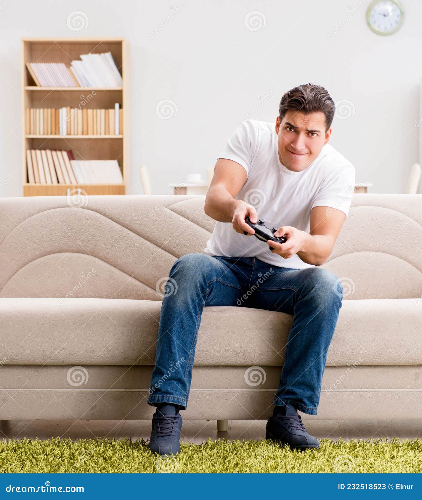 Man Addicted To Computer Games Stock Image - Image of happy, male ...