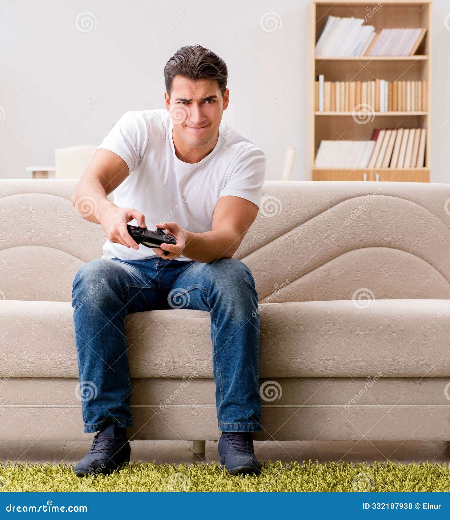 Man Addicted To Computer Games Stock Photo - Image of computer, button ...