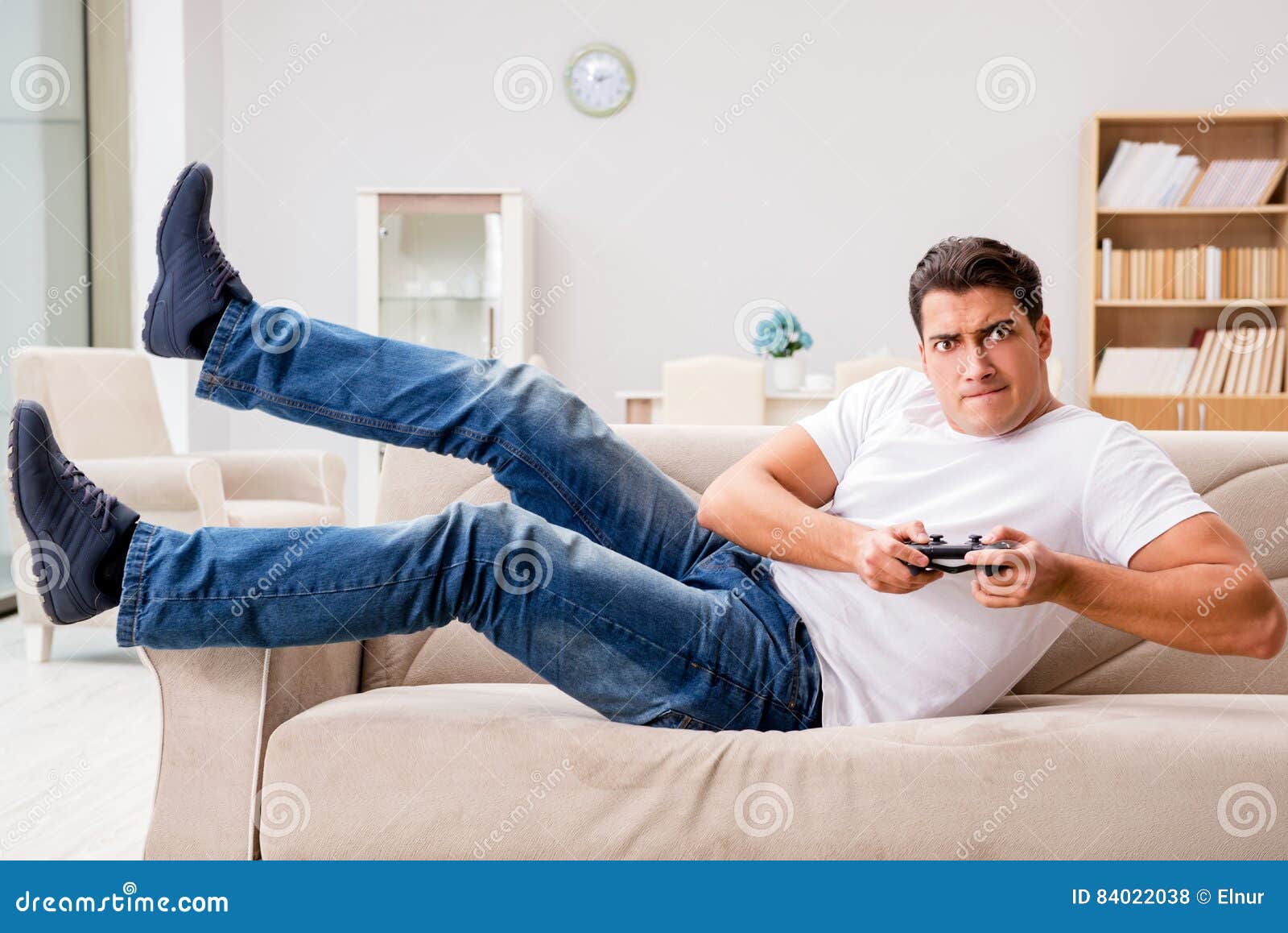 The Man Addicted To Computer Games Stock Photo - Image of addict ...