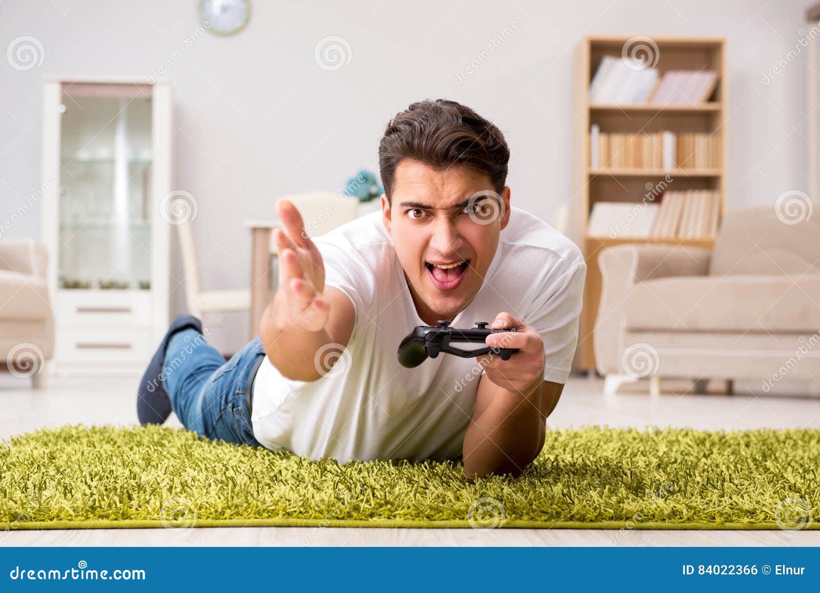 The Man Addicted To Computer Games Stock Photo - Image of monitor ...