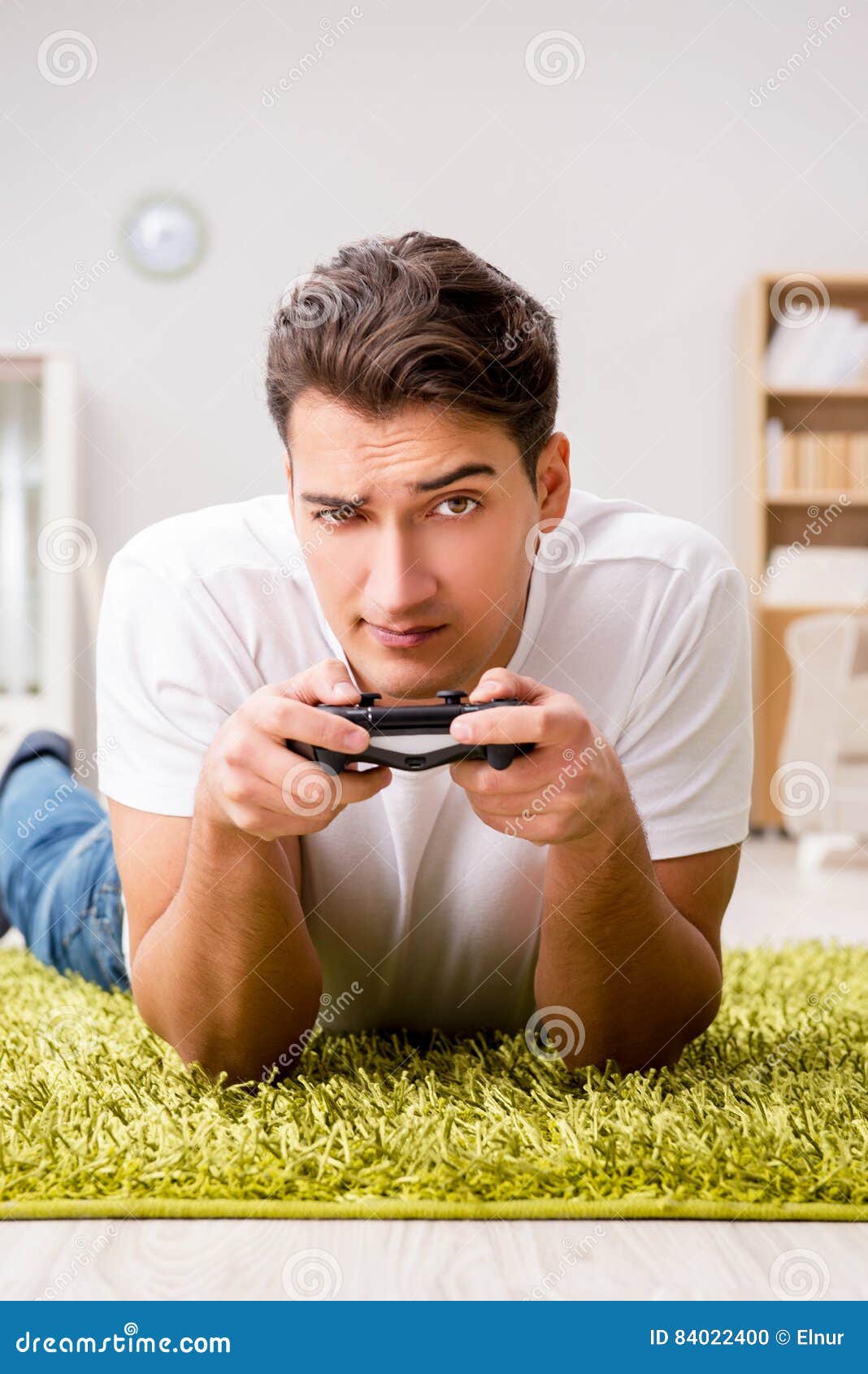 The Man Addicted To Computer Games Stock Photo - Image of online, happy ...