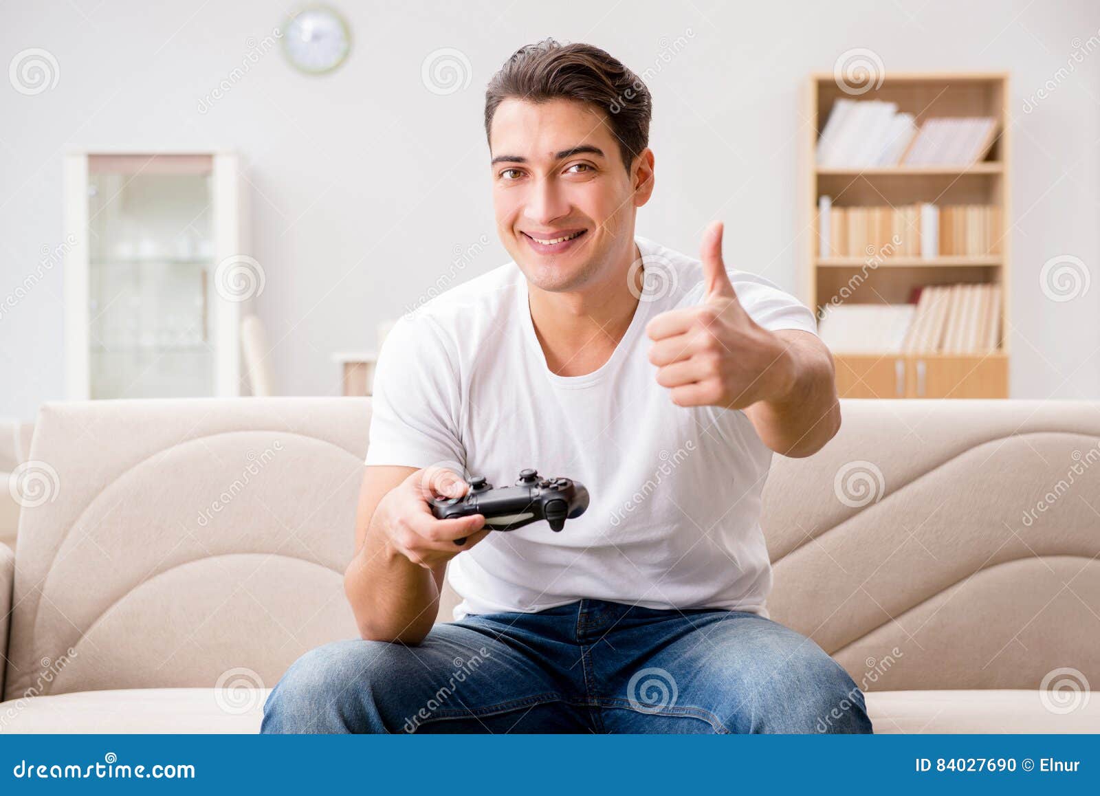 The Man Addicted To Computer Games Stock Photo - Image of playing ...