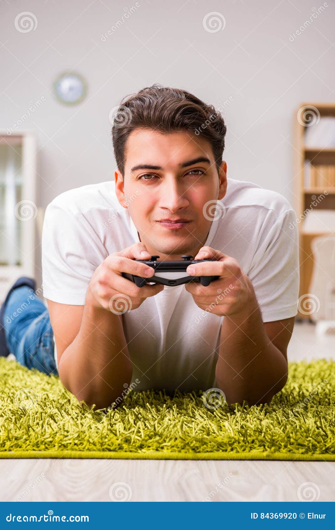 The Man Addicted To Computer Games Stock Photo - Image of button ...