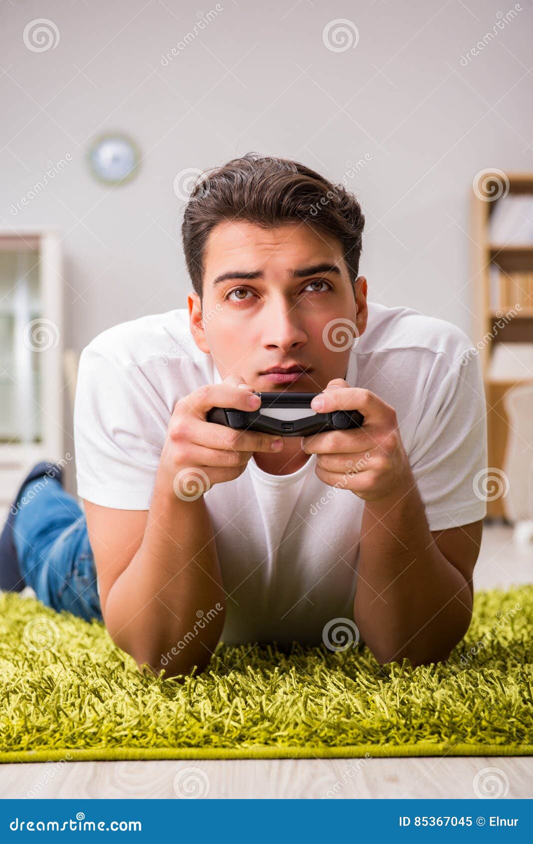 The Man Addicted To Computer Games Stock Image - Image of addict ...