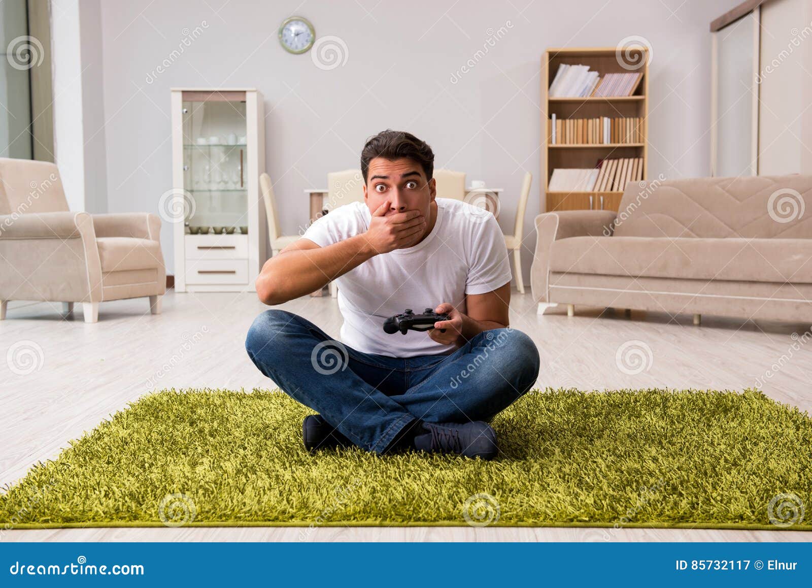 The Man Addicted To Computer Games Stock Image - Image of gaming ...