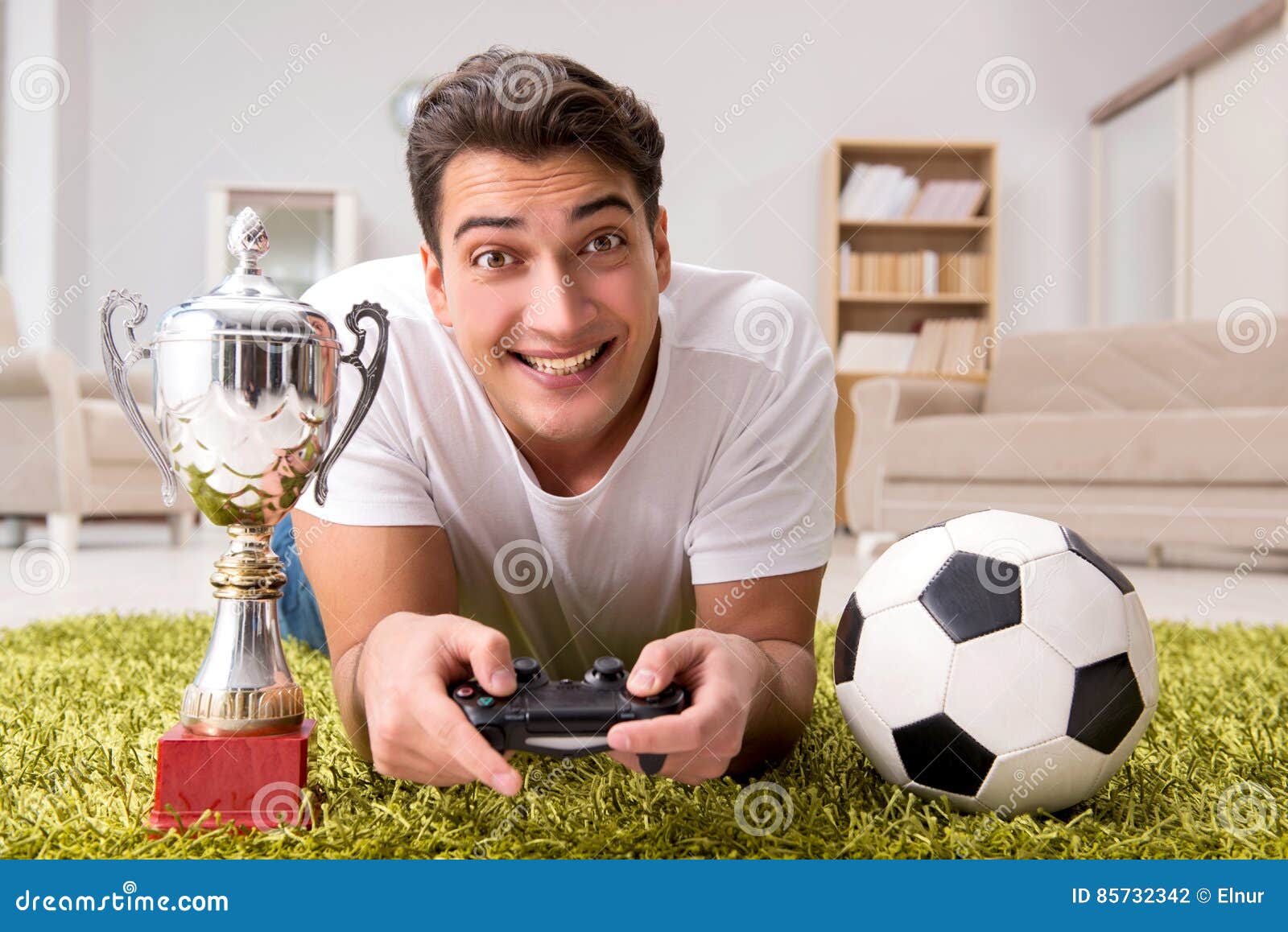 The Man Addicted To Computer Games Stock Photo - Image of playing ...