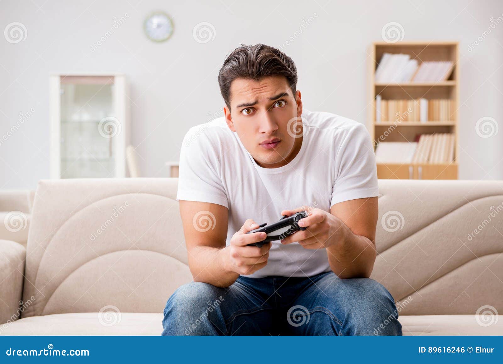 The Man Addicted To Computer Games Stock Photo - Image of addict, male ...