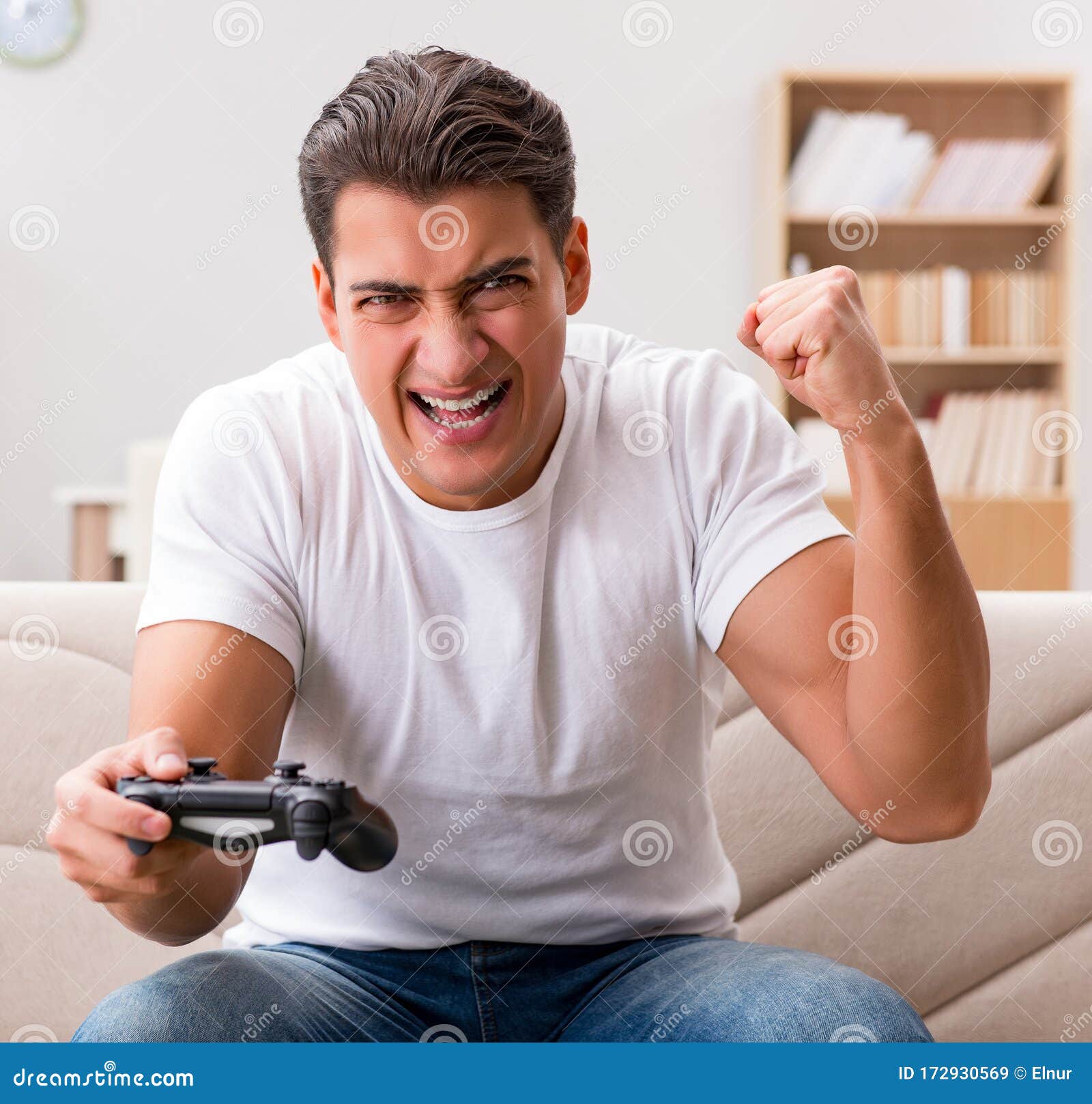Man Addicted To Computer Games Stock Image - Image of entertainment ...