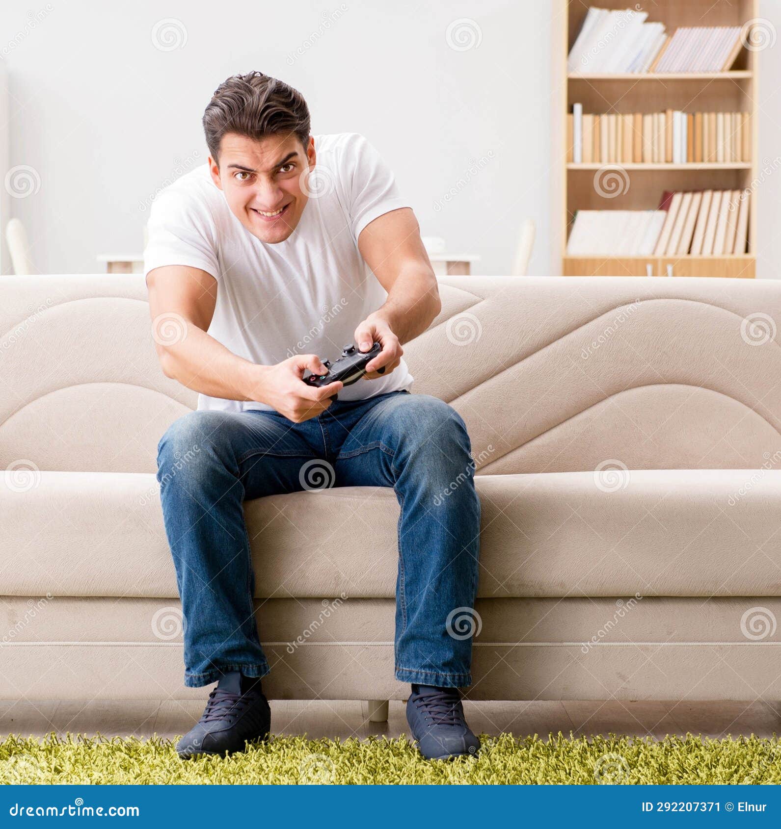 Man Addicted To Computer Games Stock Image - Image of entertainment ...