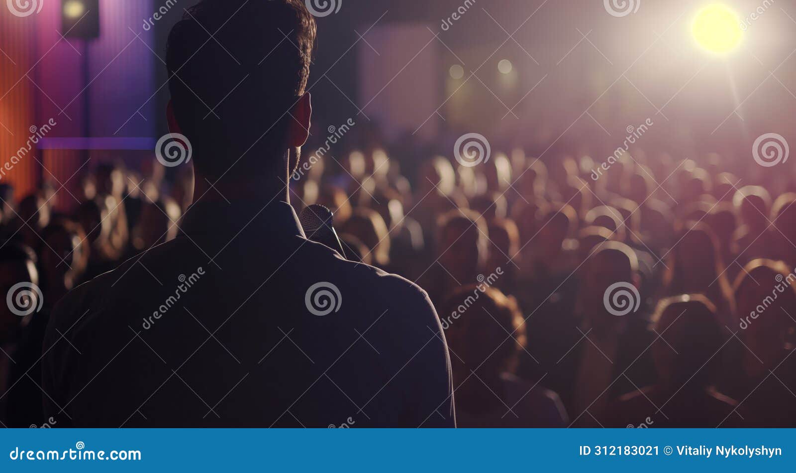 Man Addressing Crowd stock image. Image of communication - 312183021
