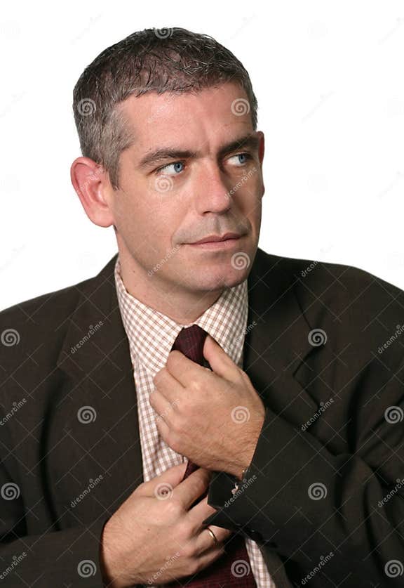 Man Adjusting His Tie stock image. Image of male, adjusting - 34993