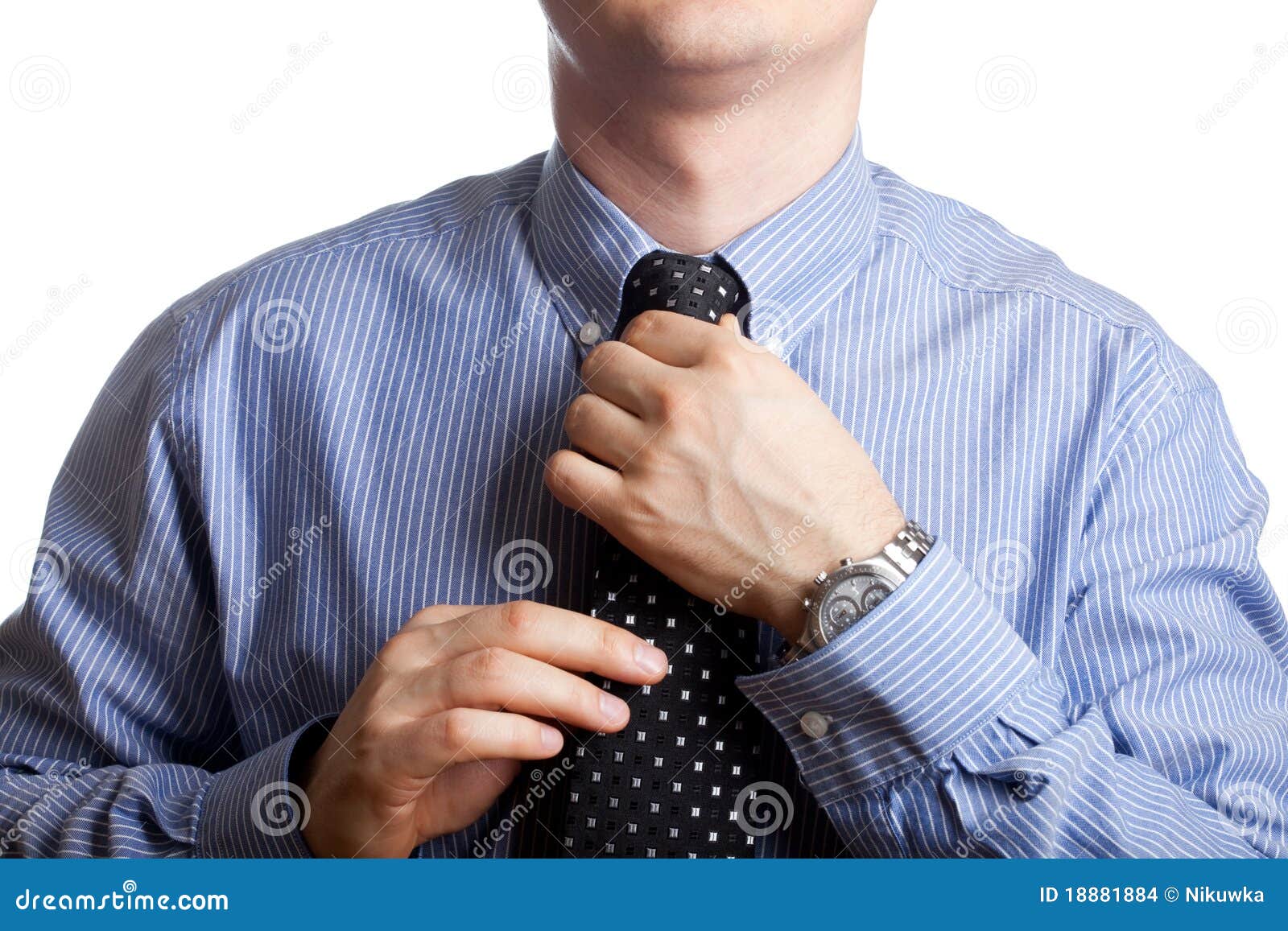 Man adjusting tie stock photo. Image of loop, fingers - 18881884