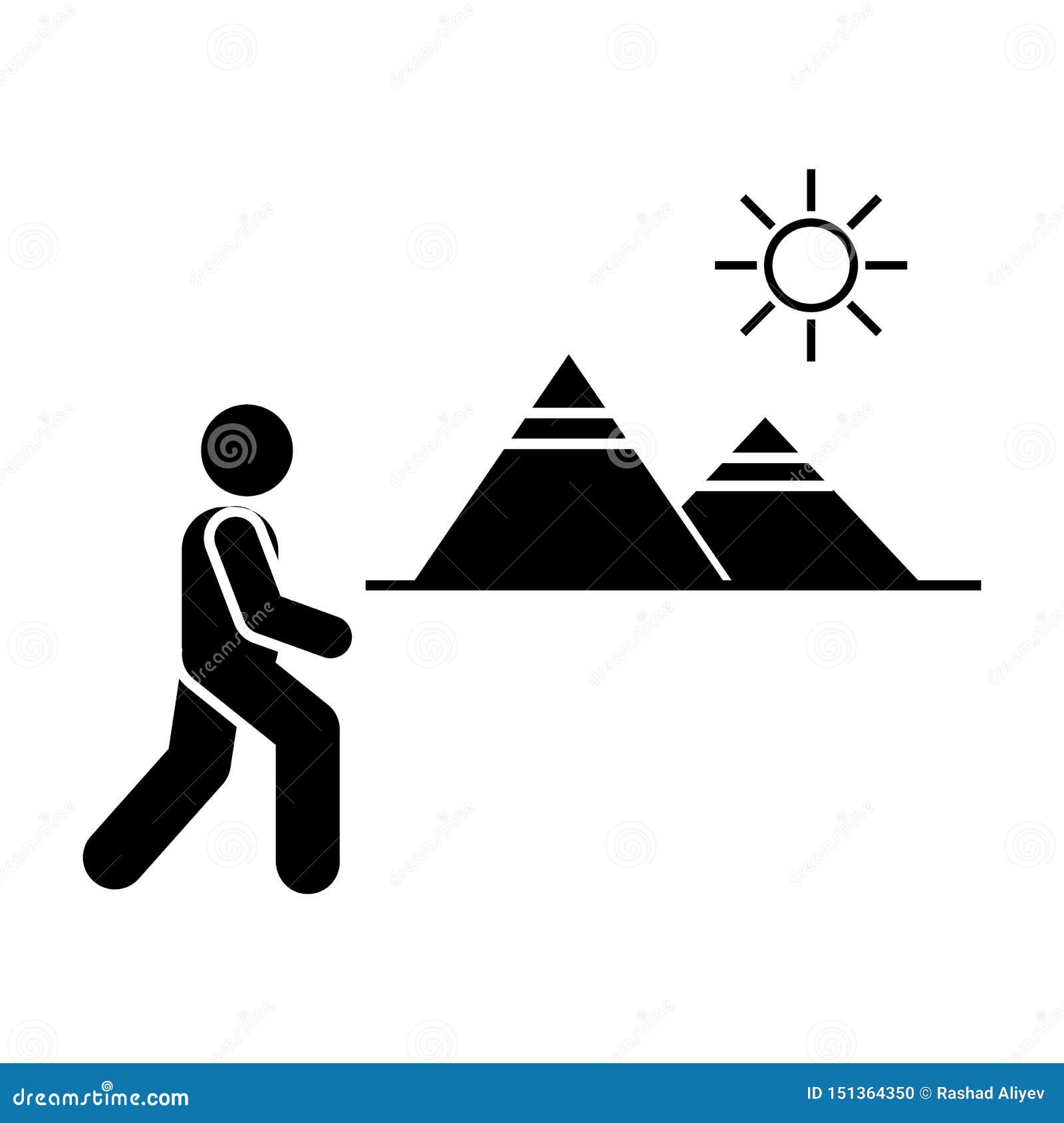 Man Adventure Camping Pyramid Icon. Element of Pictogram Adventure ...