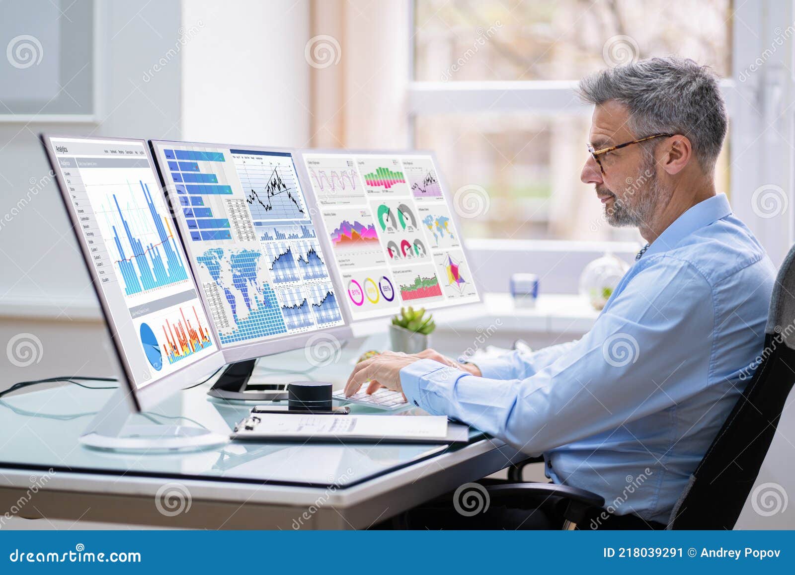 Advisor Using KPI Analytics Dashboard Charts Stock Photography ...