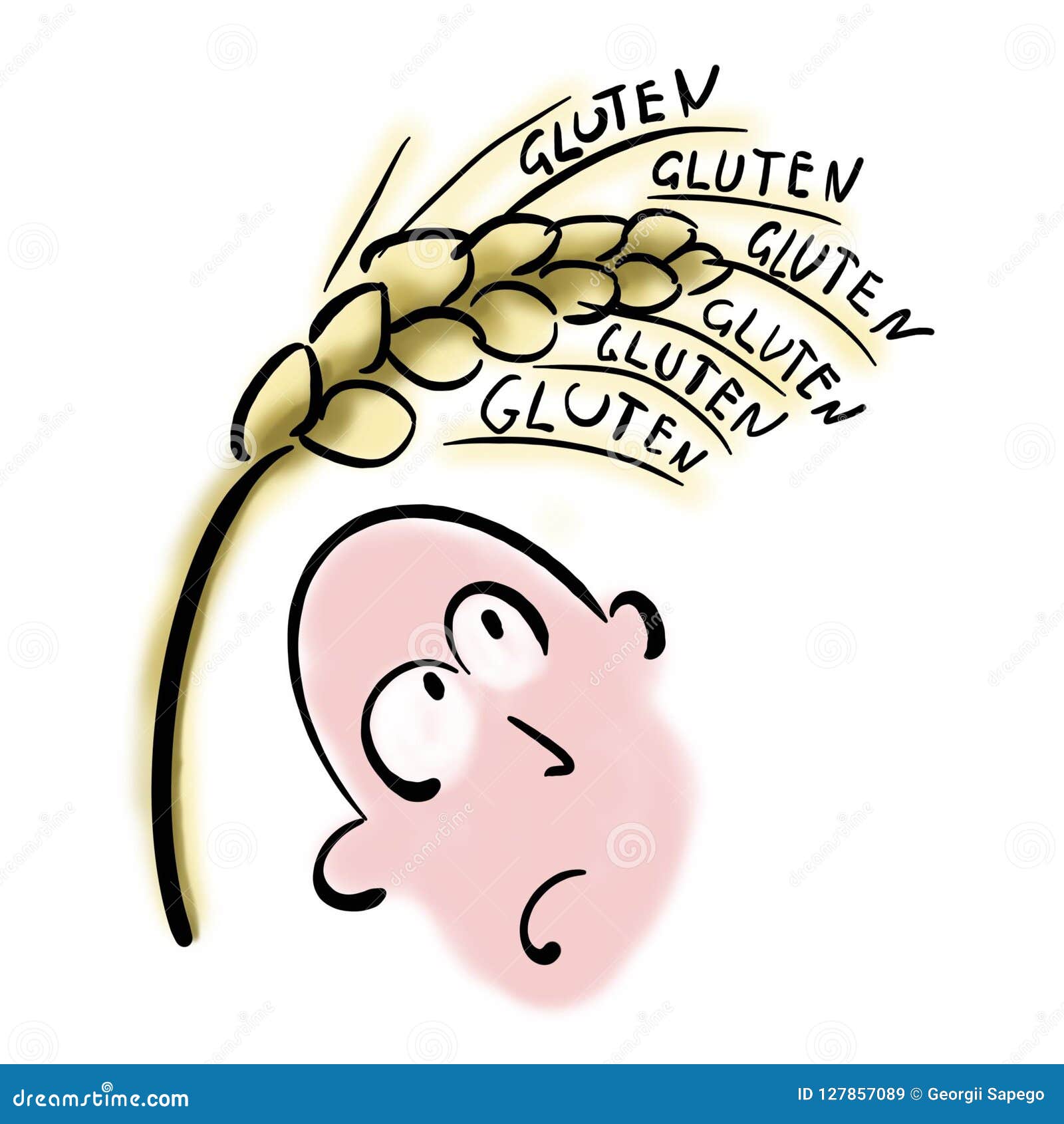 Celiac Disease Small Intestine Lining Damage Cartoon Vector ...