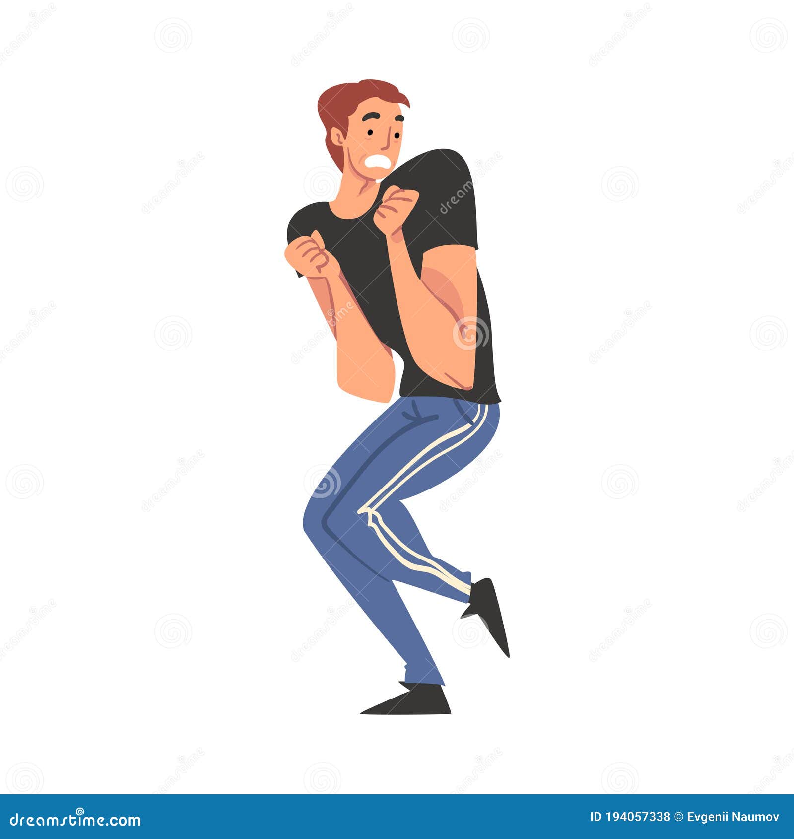 Man Afraid of Something with Fear Expression on His Face, Terrified ...