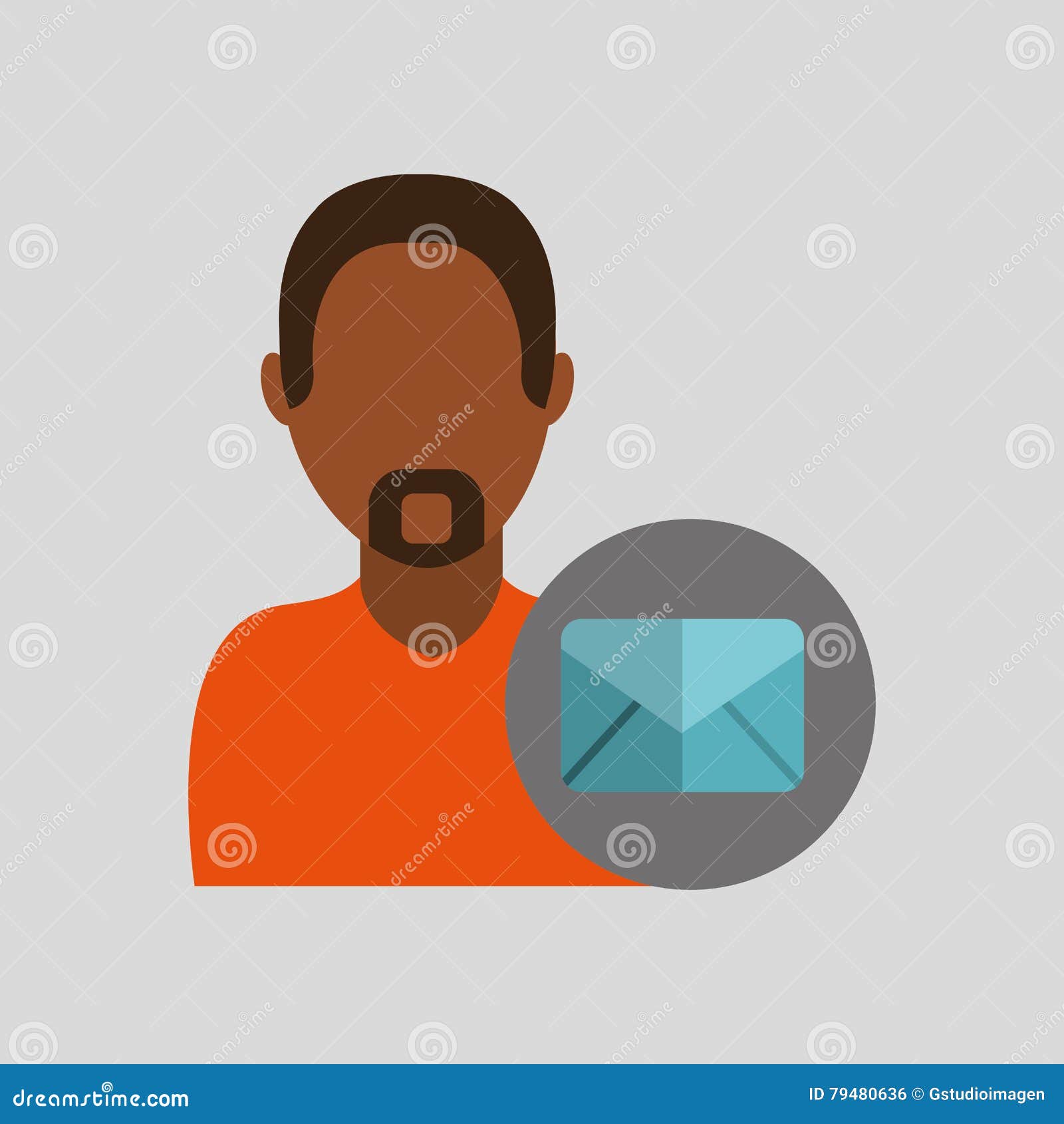 Man African Email Message Icon Design Graphic Isolated Stock ...