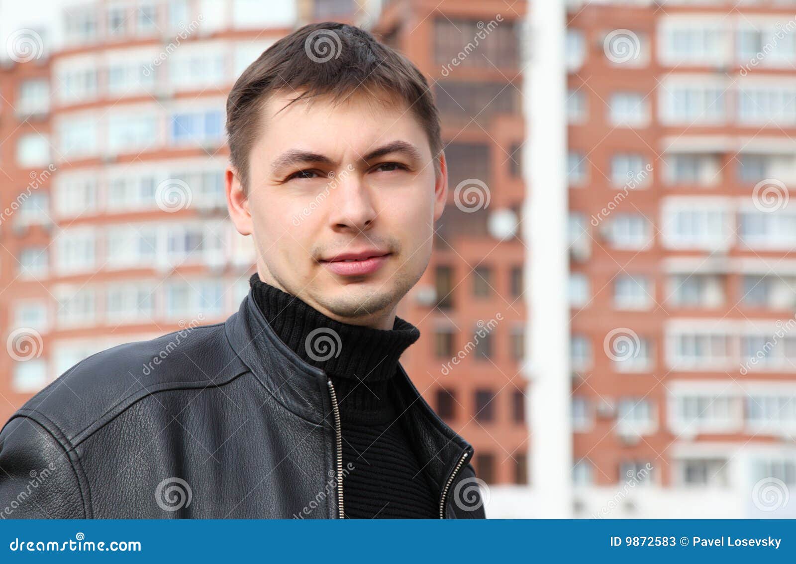 Man Against Background of Building Stock Image - Image of handsome ...