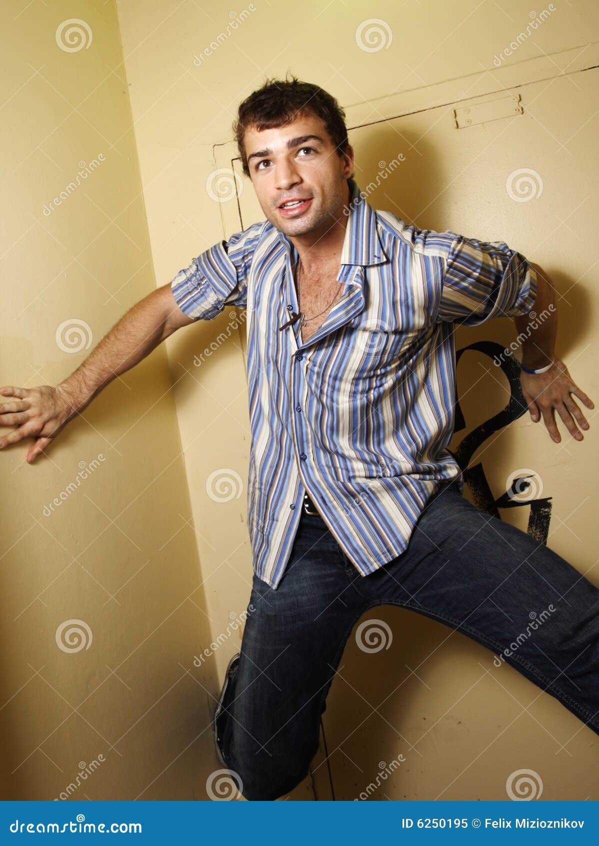 Man Against The Wall Picture. Image: 6250195