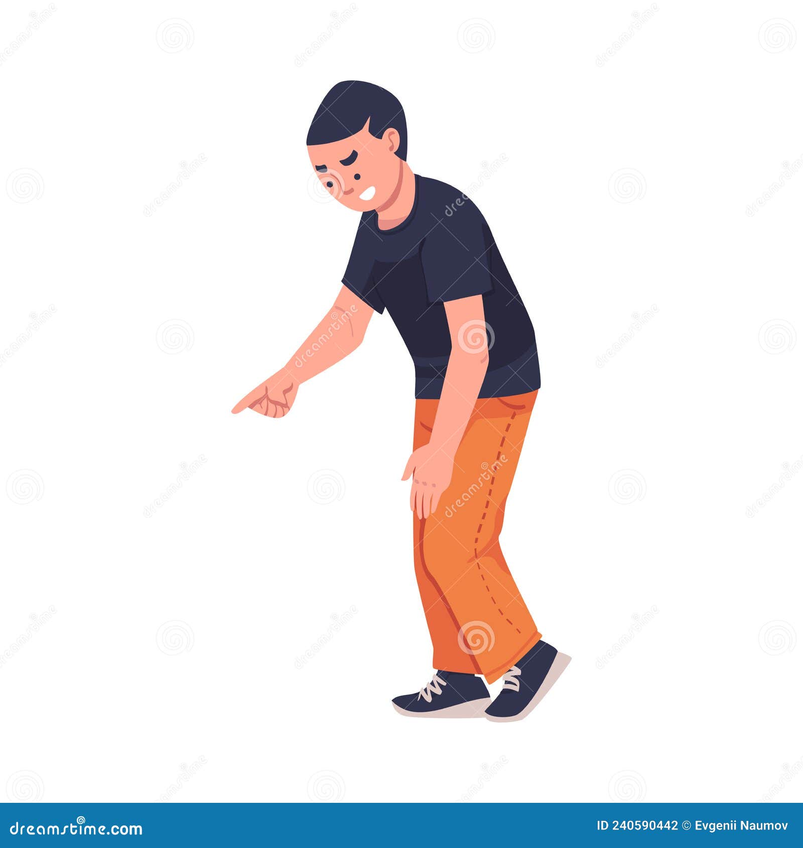 Man Aggressor Pointing Finger Abusing And Insulting Weak Vector ...