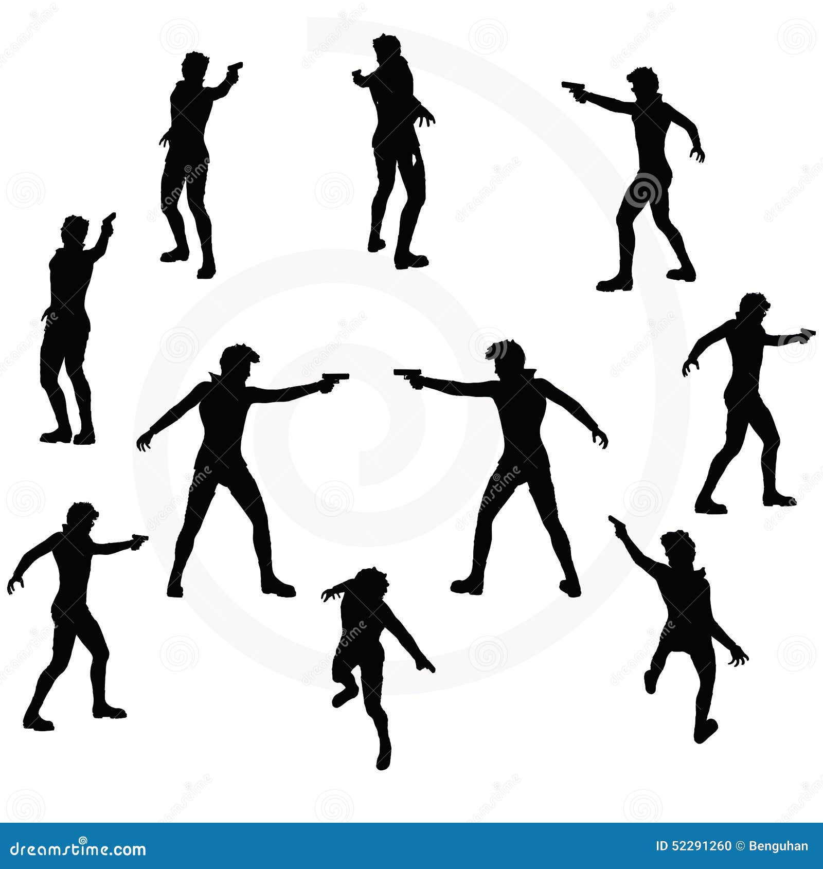 Man with agun stock vector. Illustration of portrait - 52291260