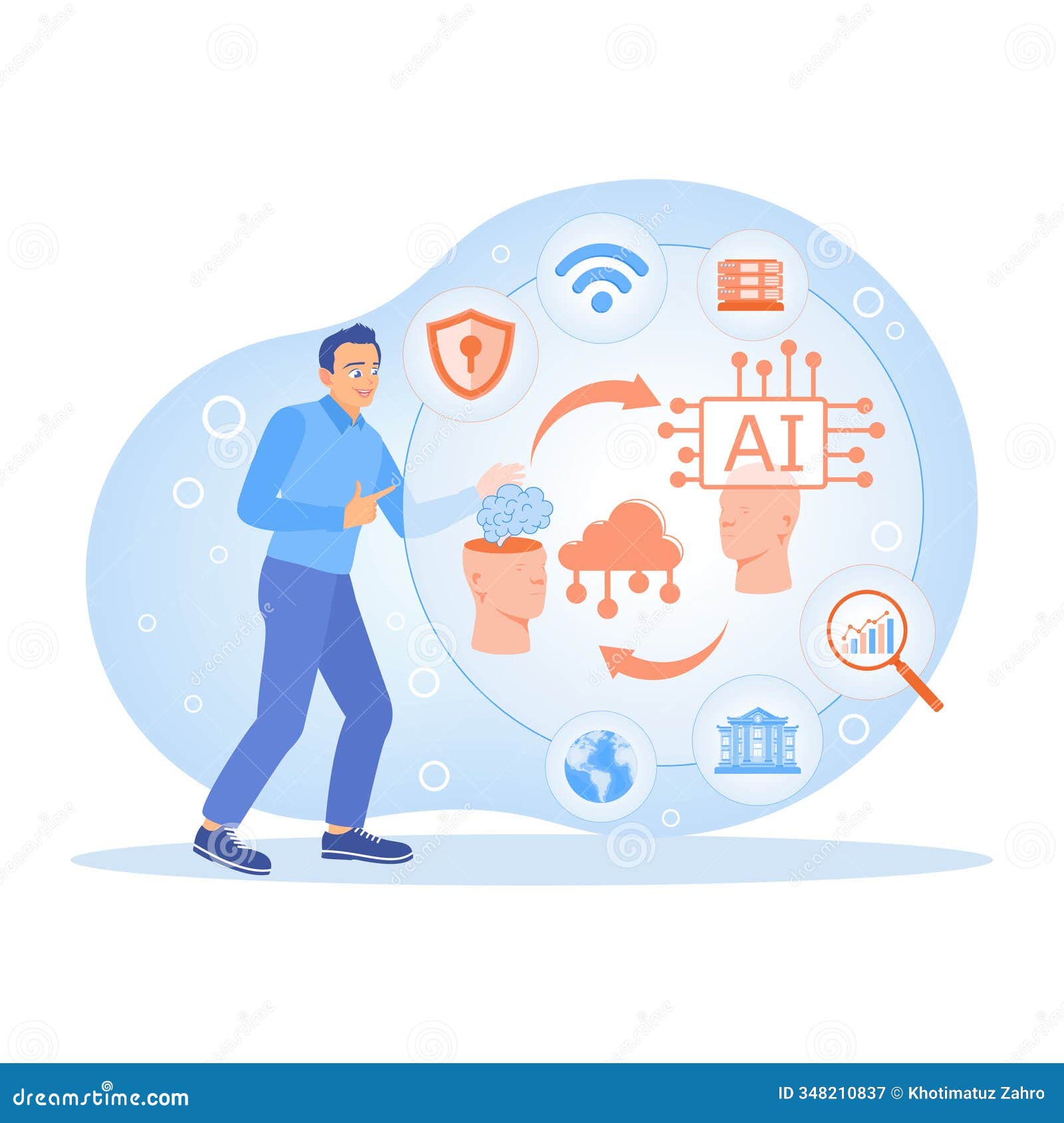 Man with AI Automated Chatbot. Improve Workflow Processes Stock ... Man with AI Automated Chatbot. Improve Workflow Processes Stock ...
