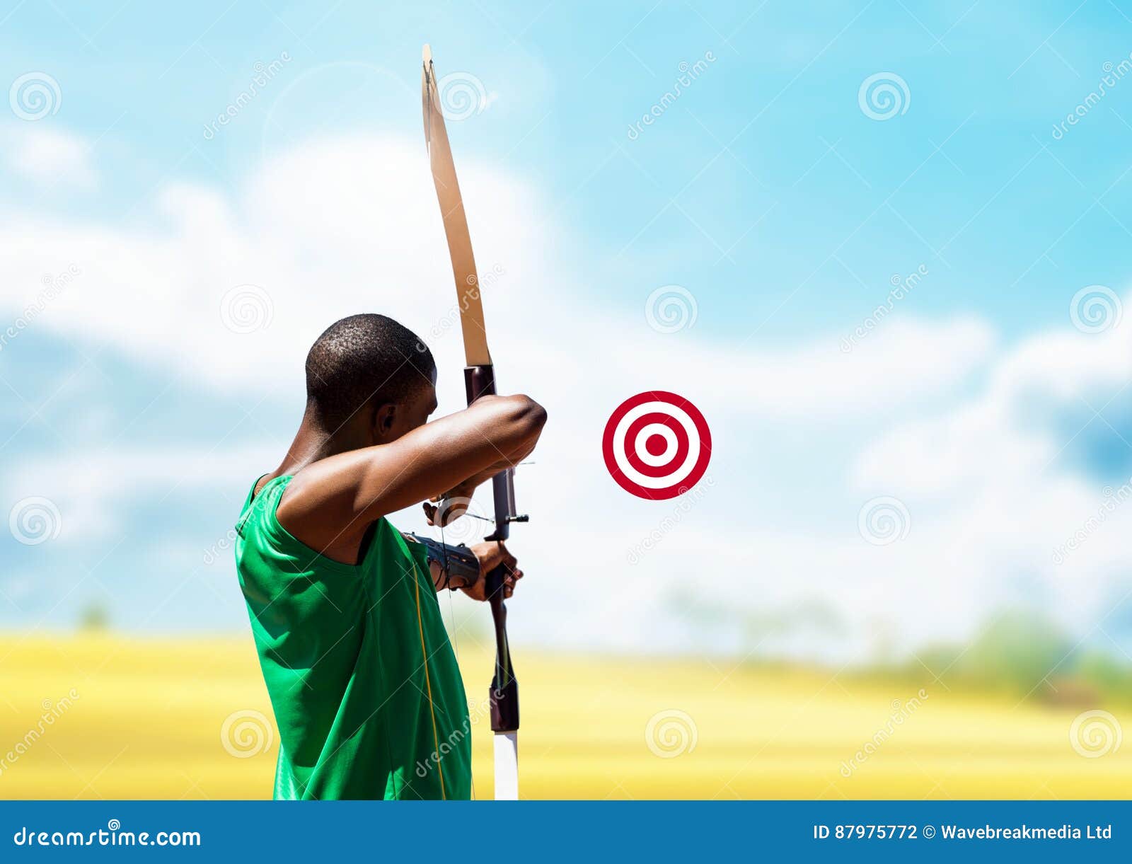 Man Aiming with Bow and Arrow at Target Stock Photo - Image of outdoors ... Man Aiming with Bow and Arrow at Target Stock Photo - Image of outdoors ...