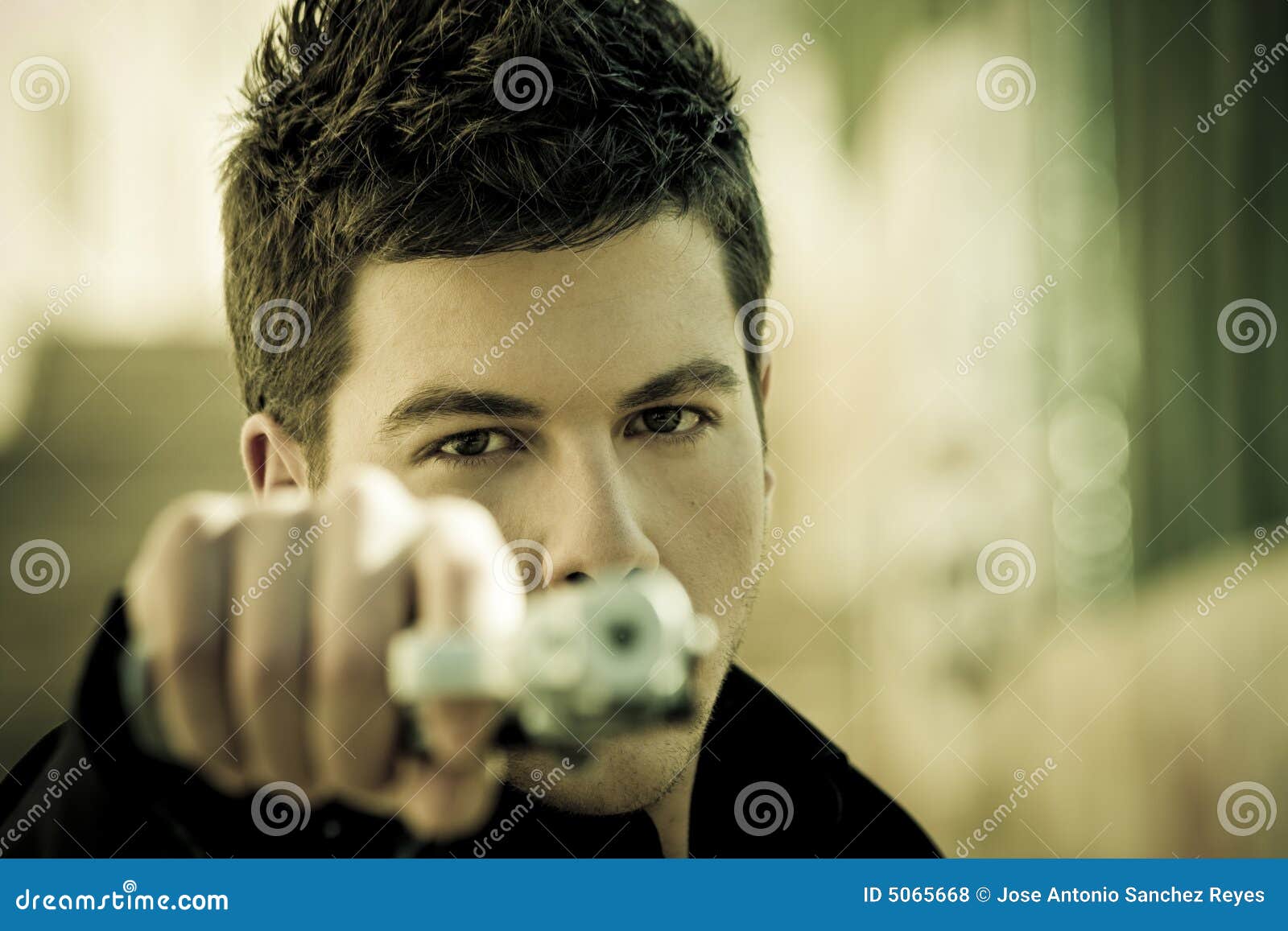 Man aiming at camera stock photo. Image of angry, aiming - 5065668