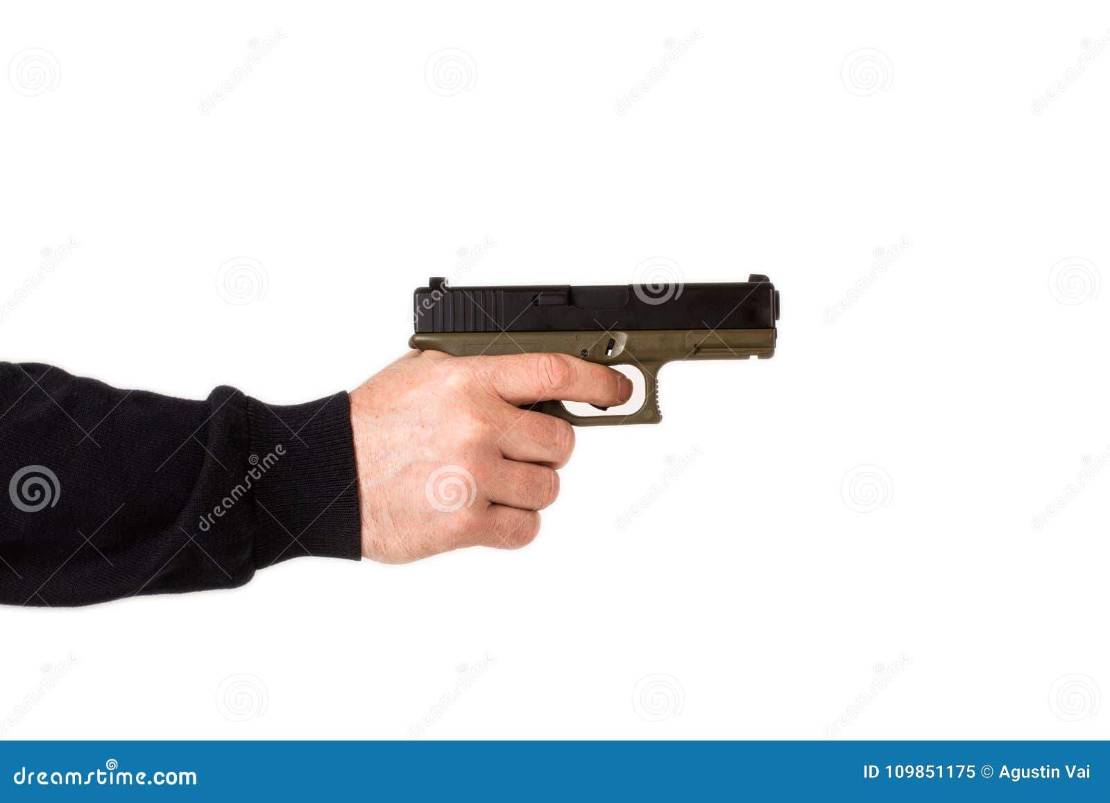 Aiming with a gun stock image. Image of steel, fire - 109851175