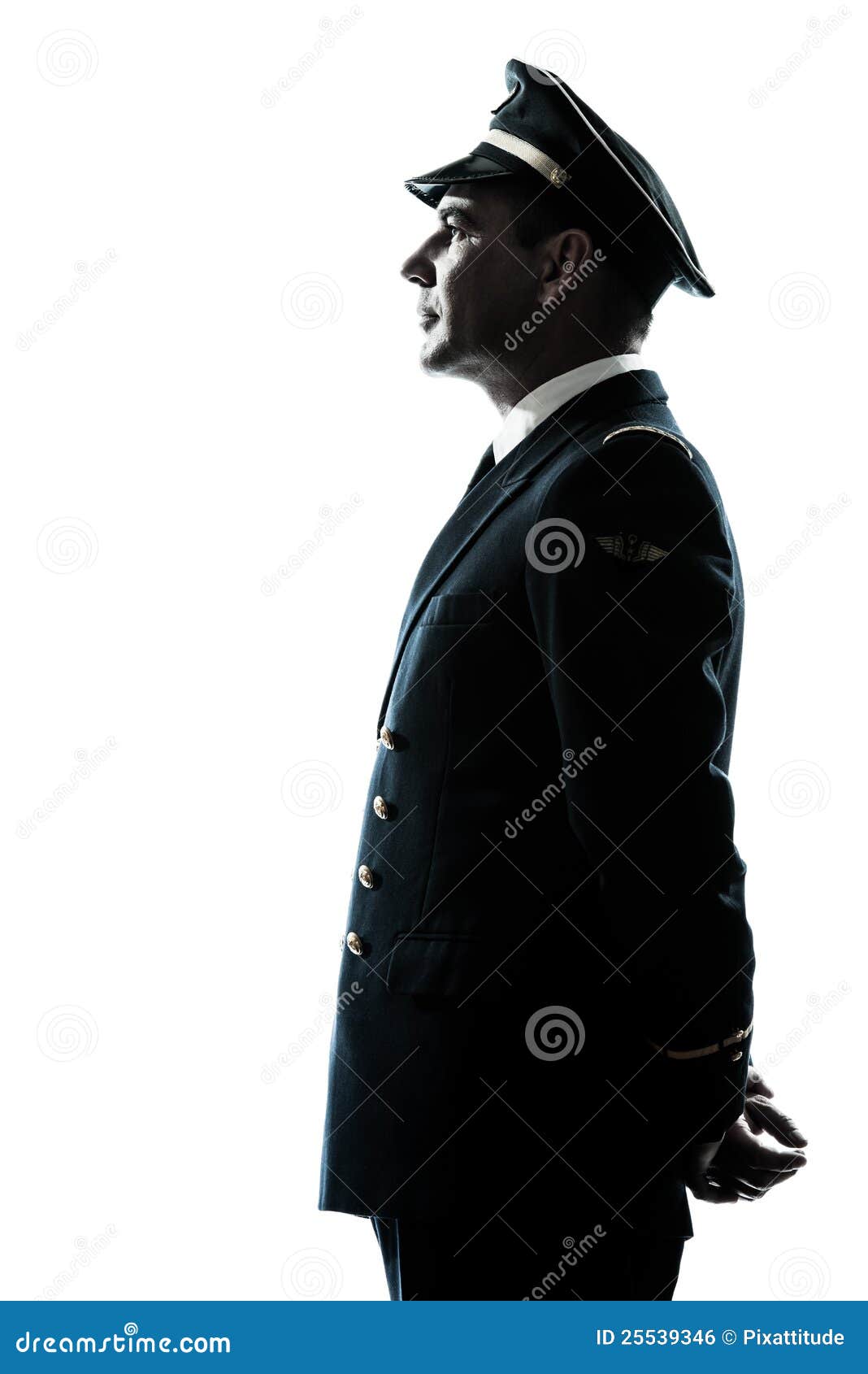 Man In Airline Pilot Uniform Silhouette Royalty-Free Stock Image ...