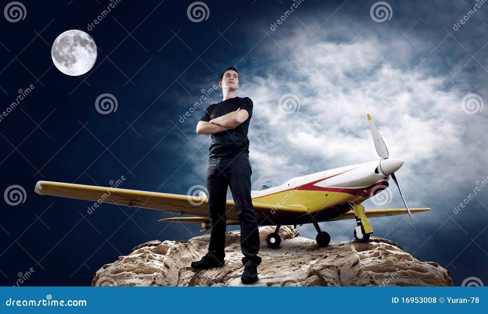 Man And Airplane Picture. Image: 16953008