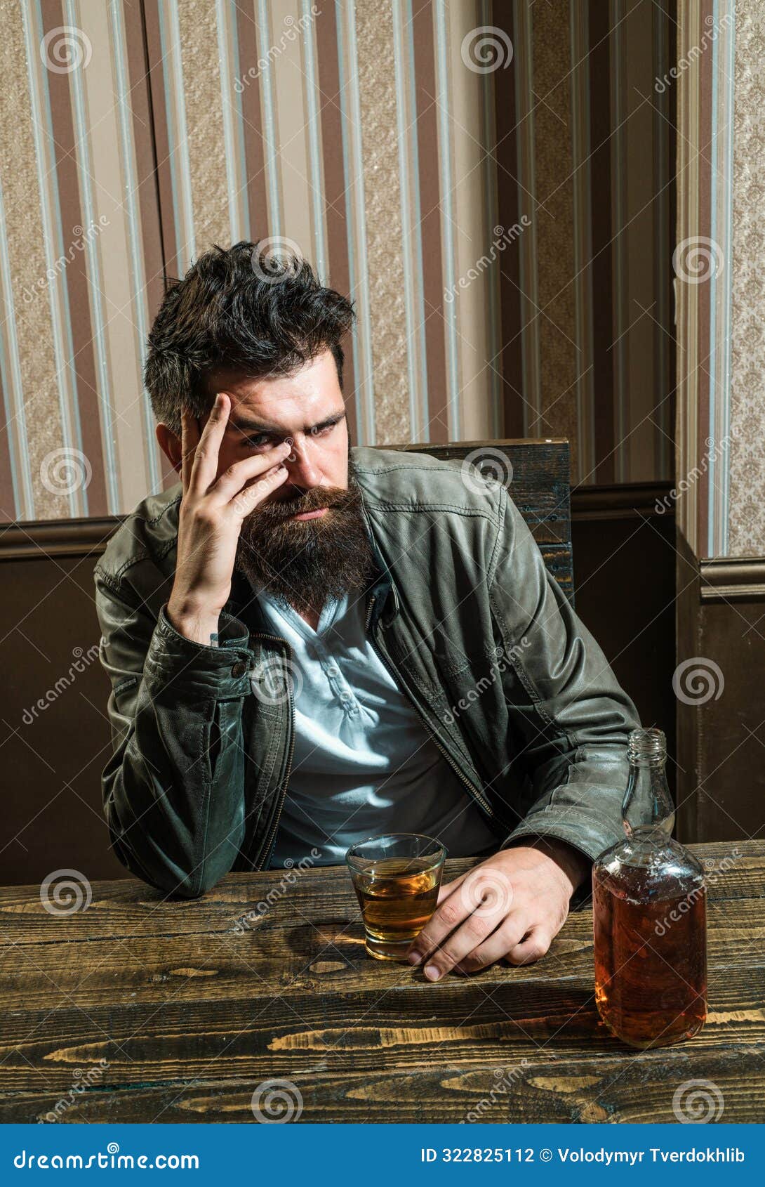 Man Alcohol Abuse. Drunk Guy Having Problem from Alcohol Addiction ...