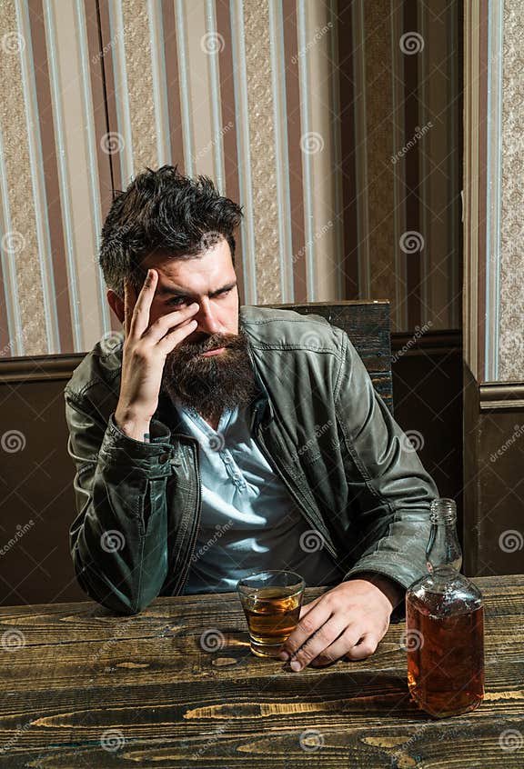 Man Alcohol Abuse. Drunk Guy Having Problem from Alcohol Addiction ...