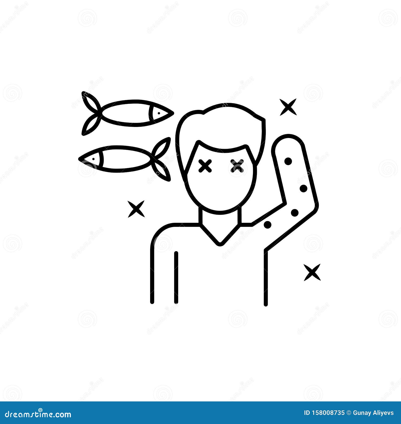 Man, Allergy, Fish Icon. Element of Allergy Icon Stock Illustration ...