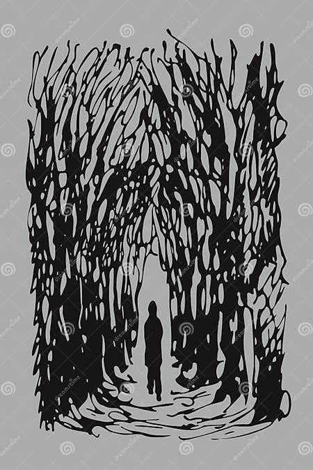 Man alone (vector) stock vector. Illustration of mind - 5993999