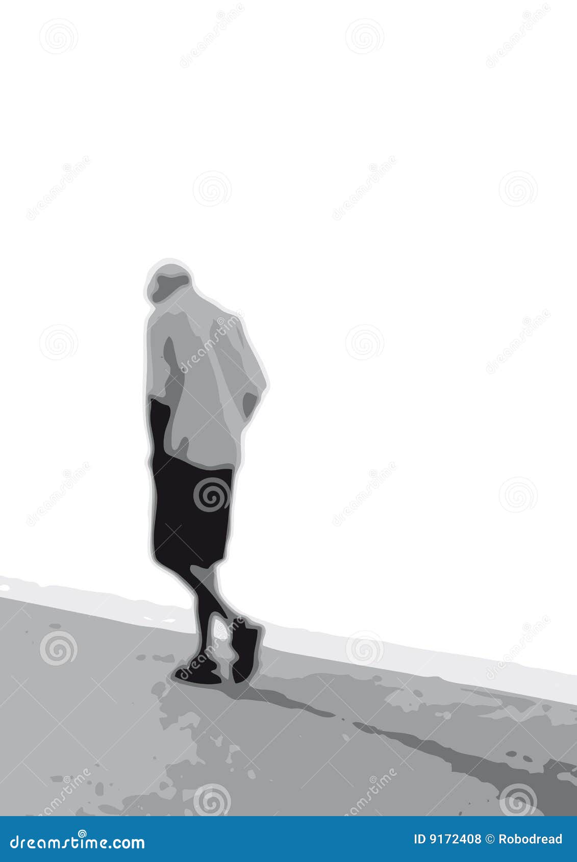 Man alone (vector) stock vector. Illustration of friendly - 9172408