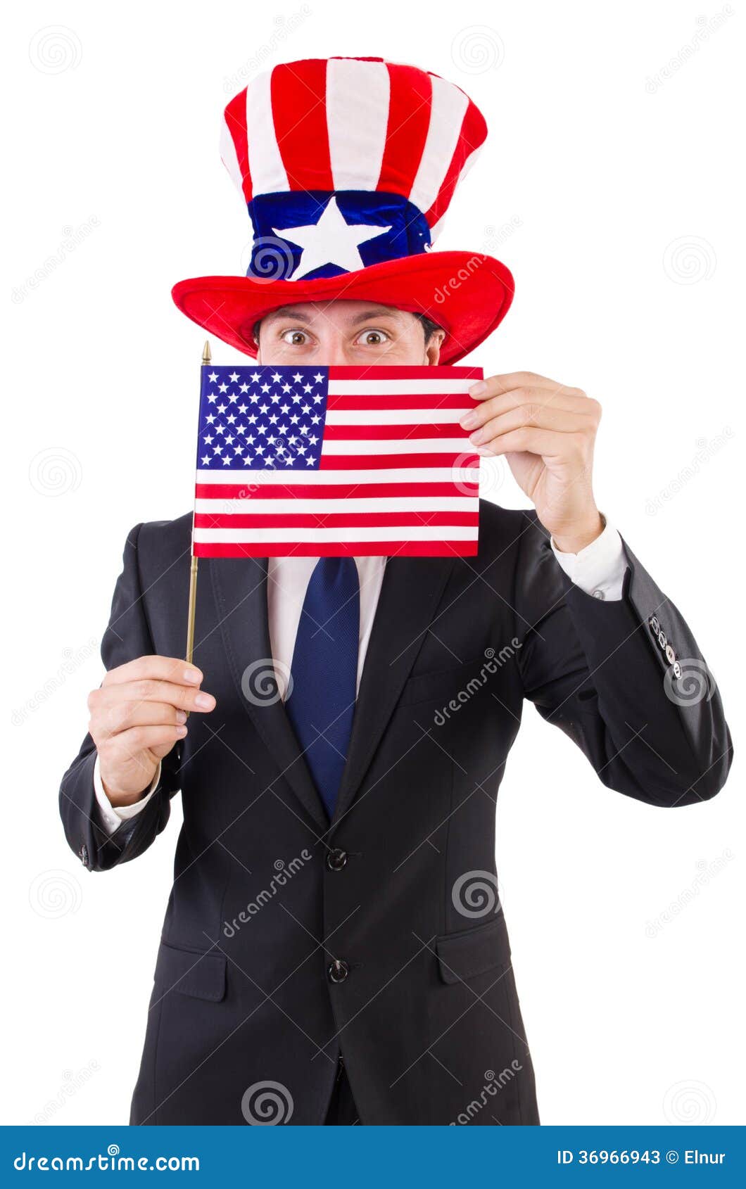 Man with american flag stock image. Image of fourth, looking - 36966943