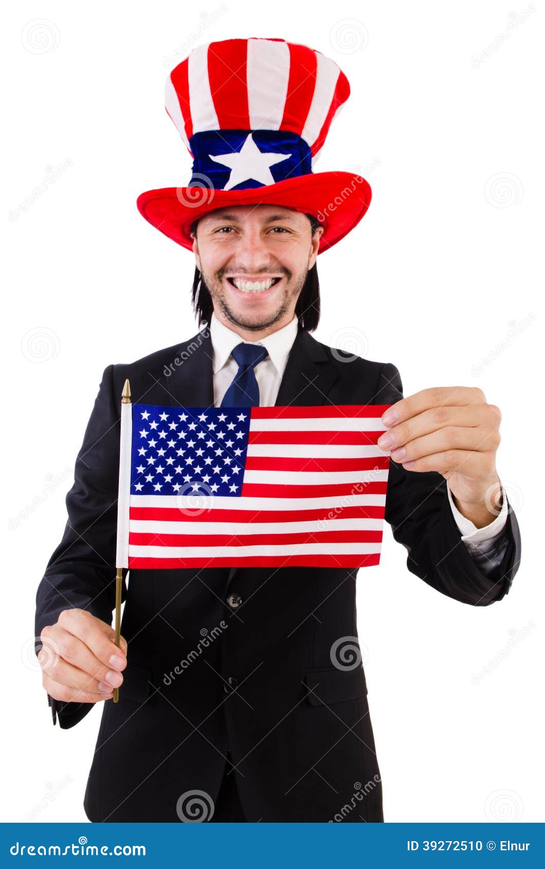 Man with american flag stock photo. Image of secretary - 39272510