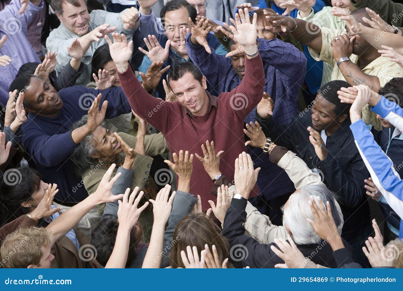 Man Amidst Around People stock image. Image of latin - 29654869